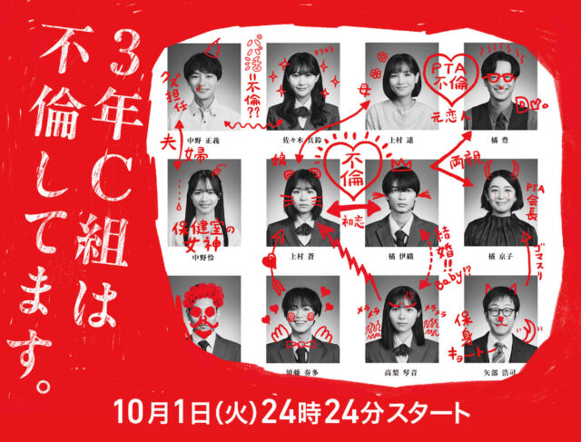 【3年C組は不倫してます。】キャスト相関図と出演者一覧！莉子主演、生徒役と不倫メンバーは？ | dorama9